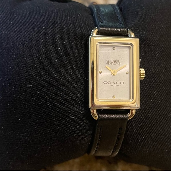 Coach | Accessories | Coach Rectangle Face Dots For Numbers Black Band ...